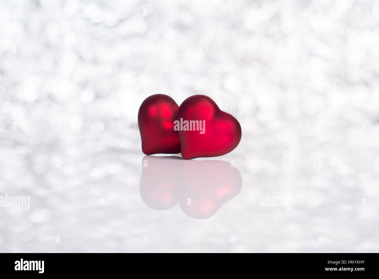 Background with two hearts Stock Photo - Alamy