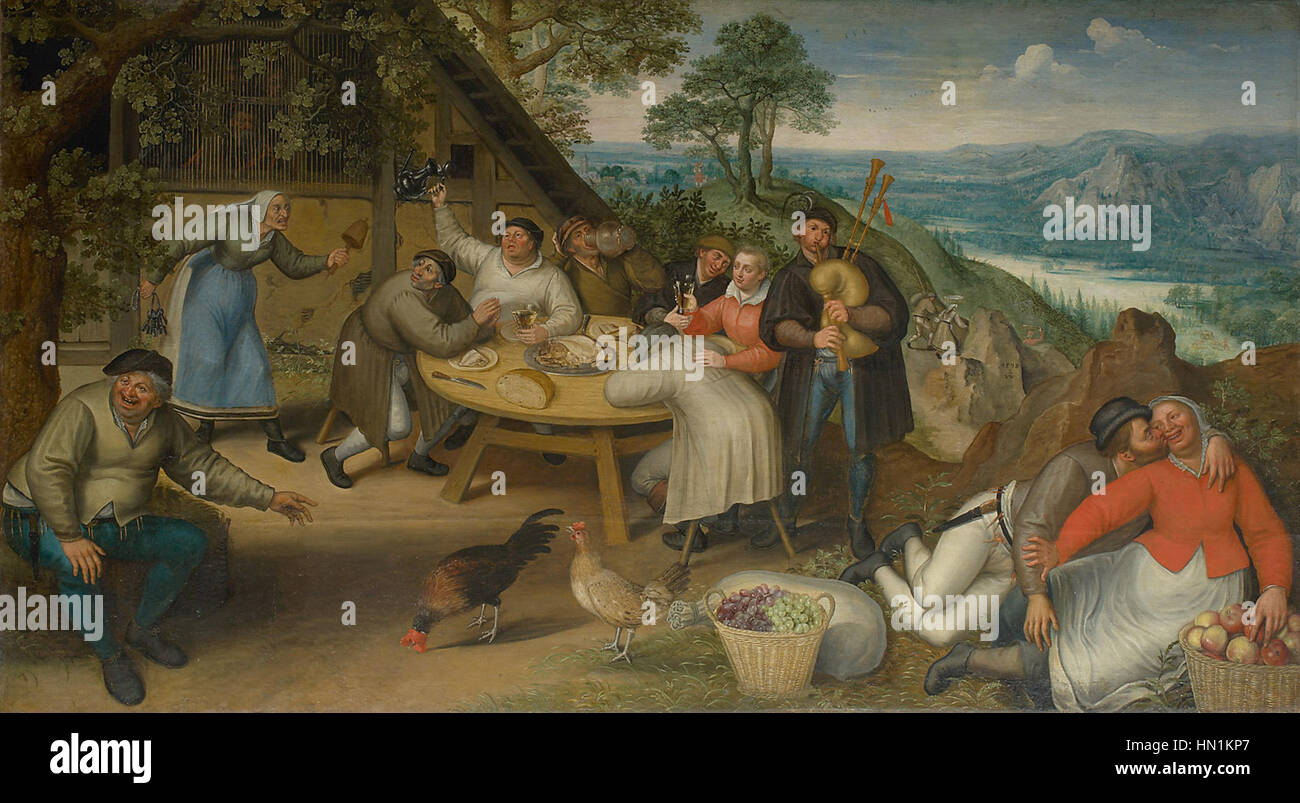 Lucas van Valckenborch’s 'Peasant Tavern' depicts a lively scene inside ...