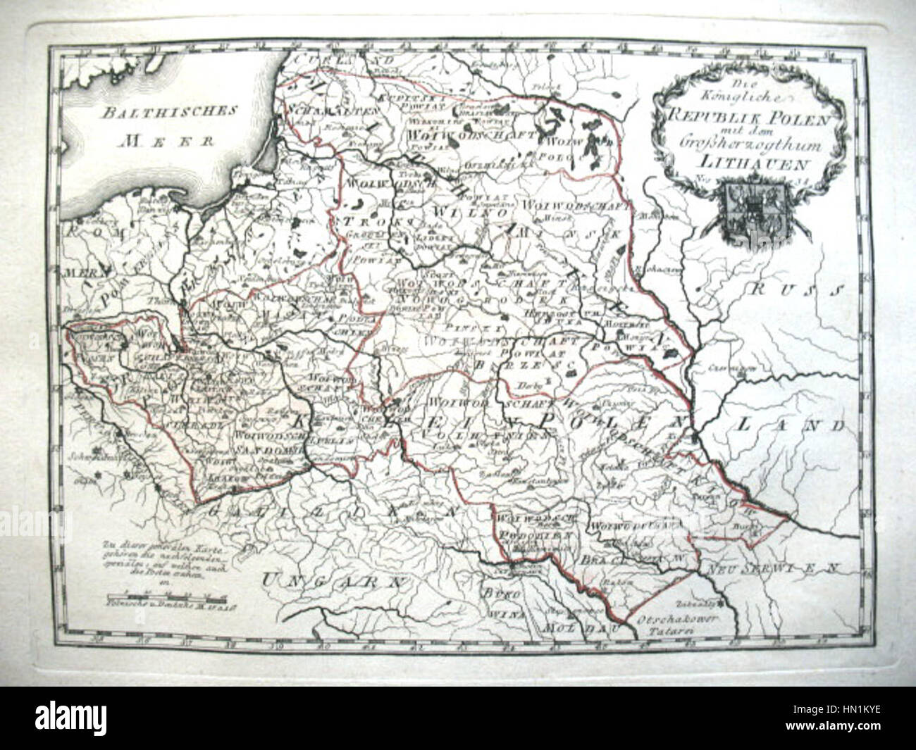 Map of Poland and Lithuania in 1791 by Reilly 038 Stock Photo - Alamy