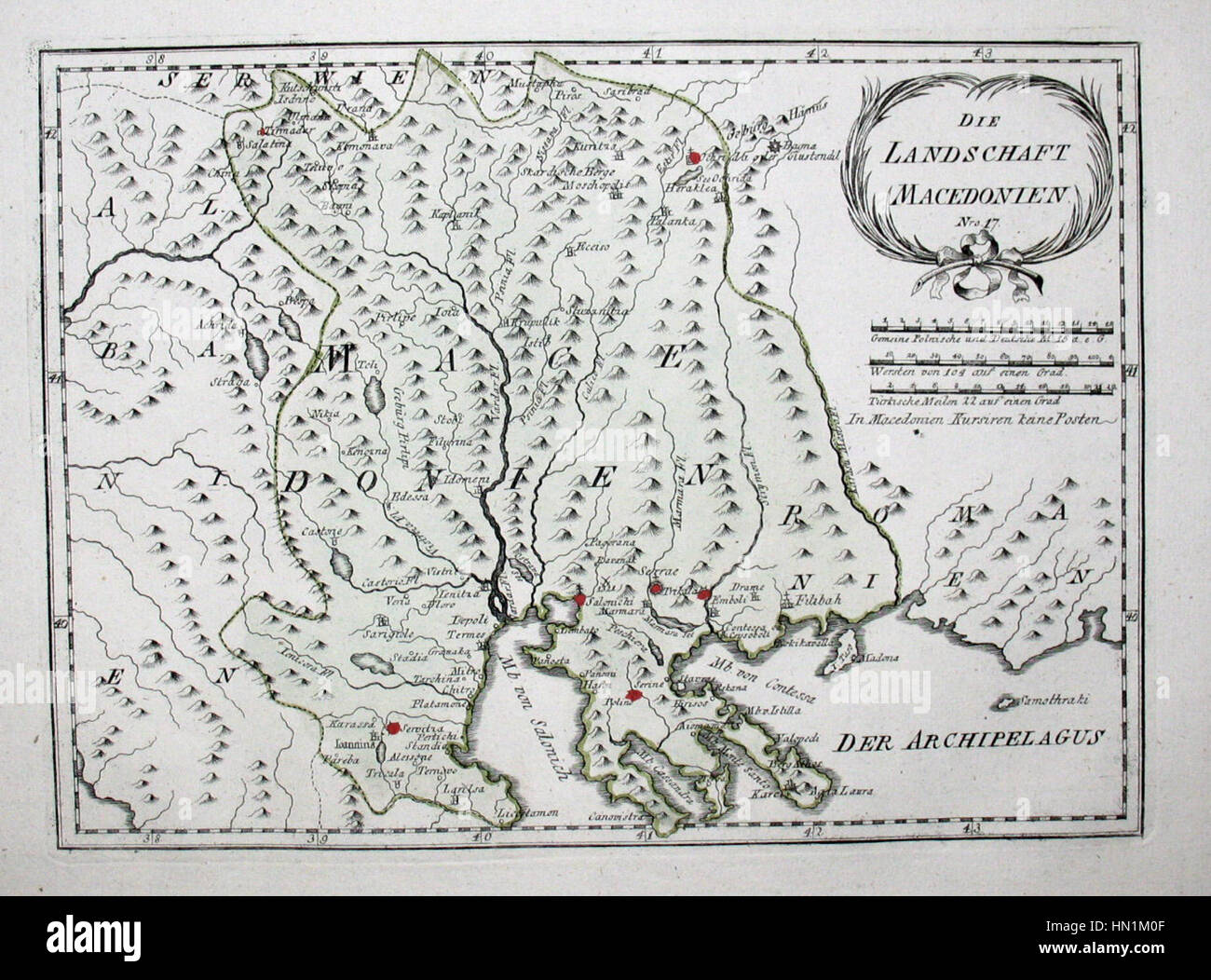This 1791 map of Macedonia by Reilly provides a detailed geographical ...