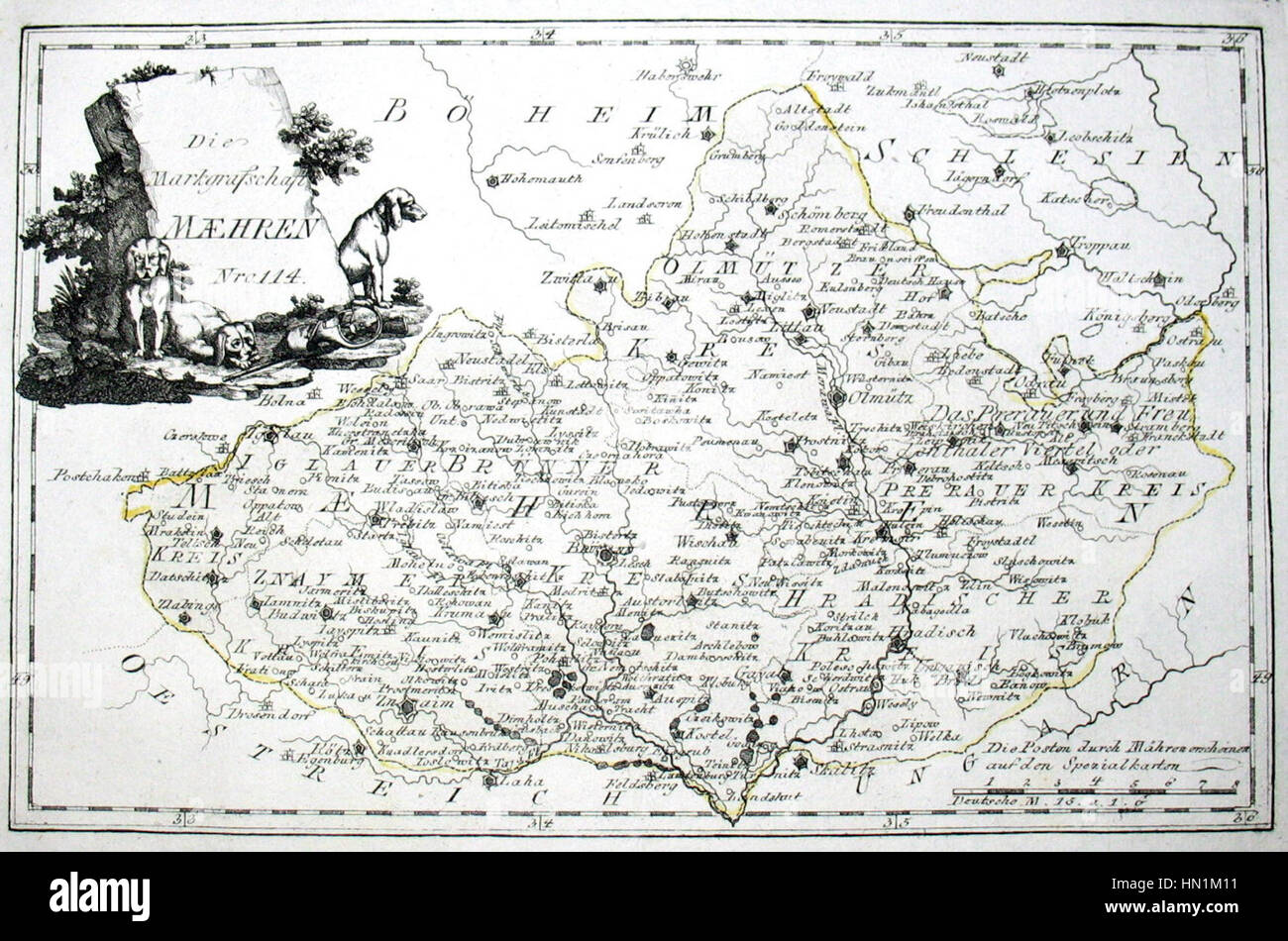 Antique map of moravia hi-res stock photography and images - Alamy