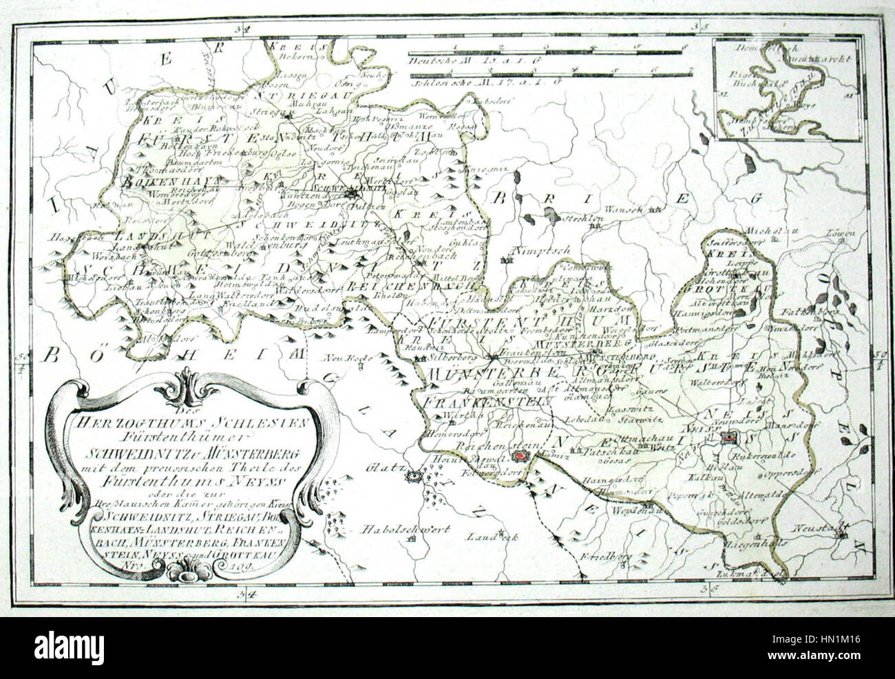 Map of Silesia in 1791 by Reilly 109b Stock Photo - Alamy
