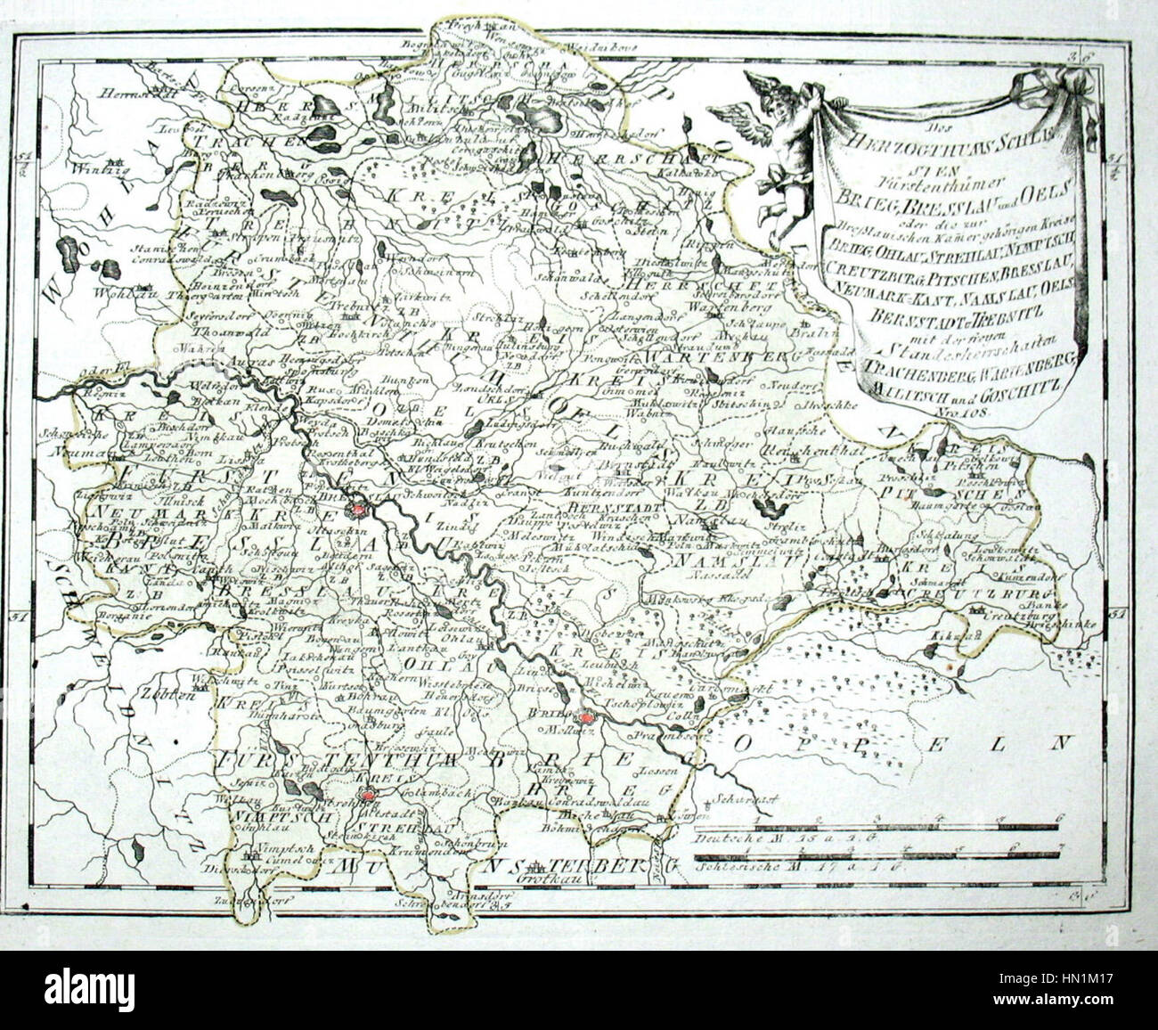 Map of Silesia in 1791 by Reilly 108b Stock Photo - Alamy