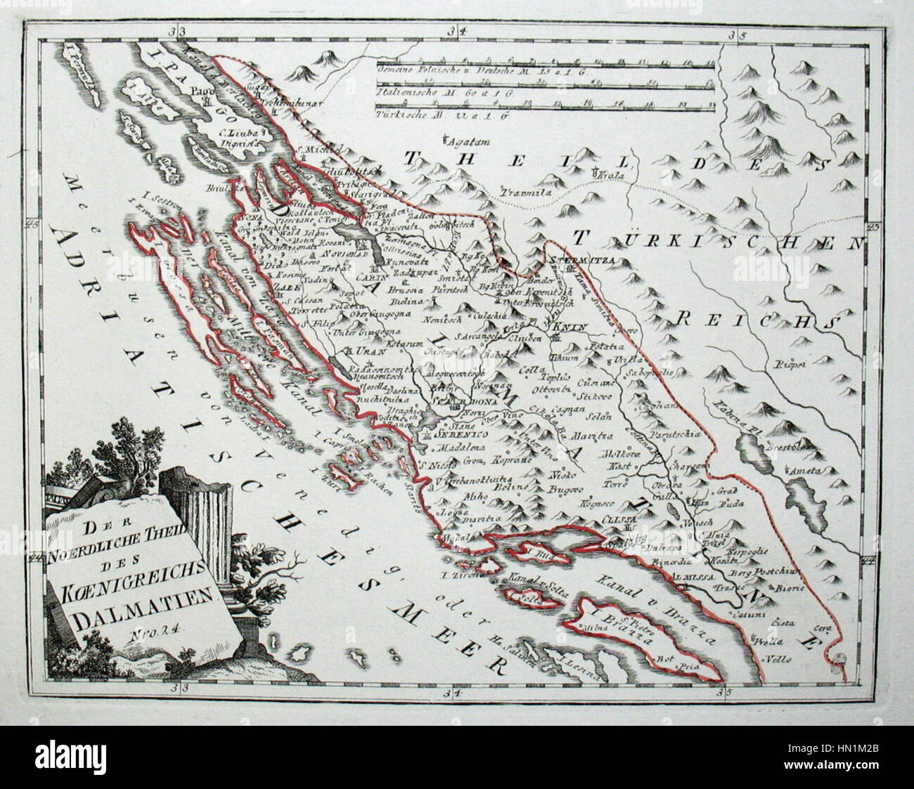 Dalmatia map hi-res stock photography and images - Alamy