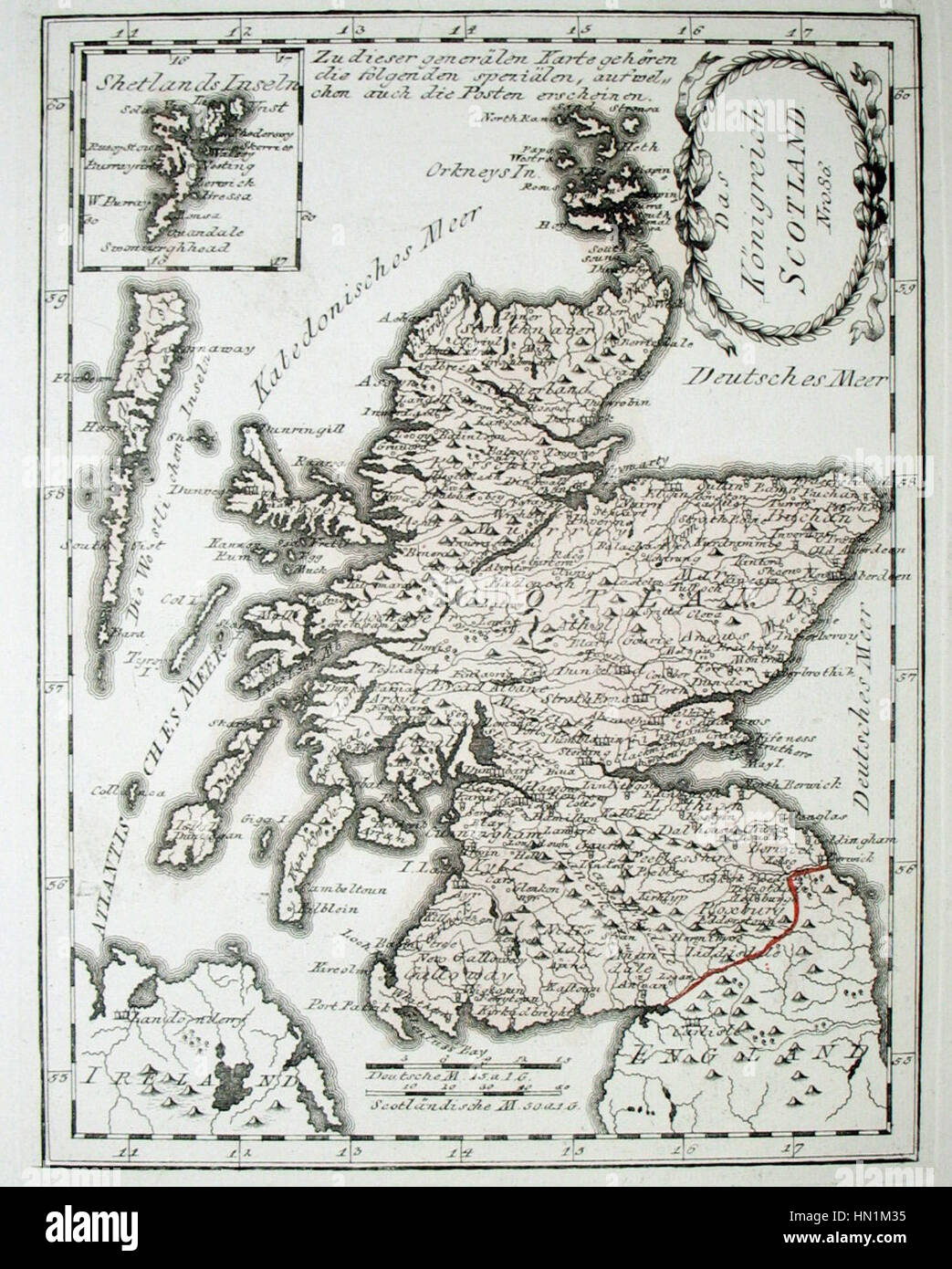 Map of Scotland in 1791 by Reilly 086 Stock Photo - Alamy