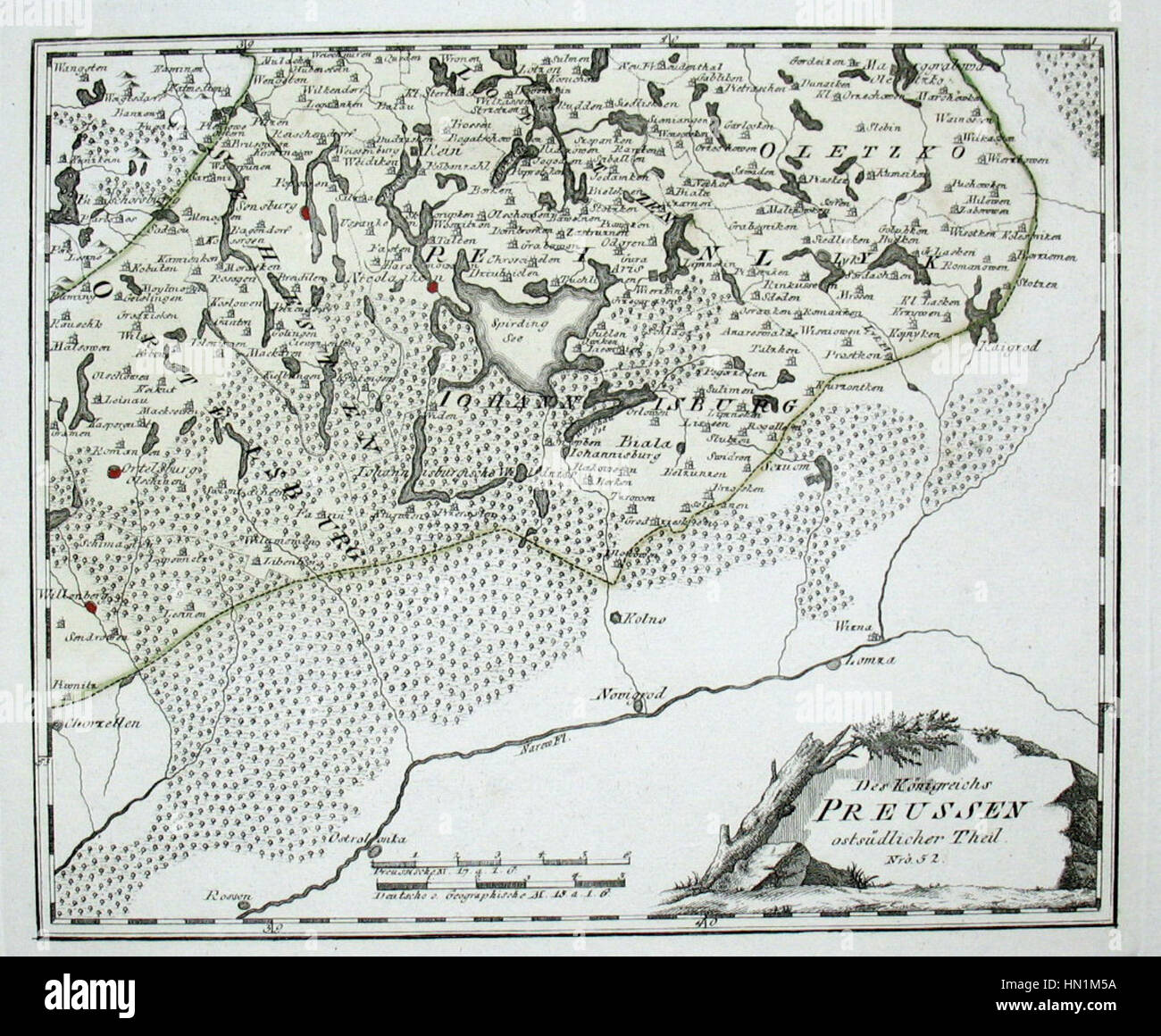 A historical map depicting the borders and geographical features of ...