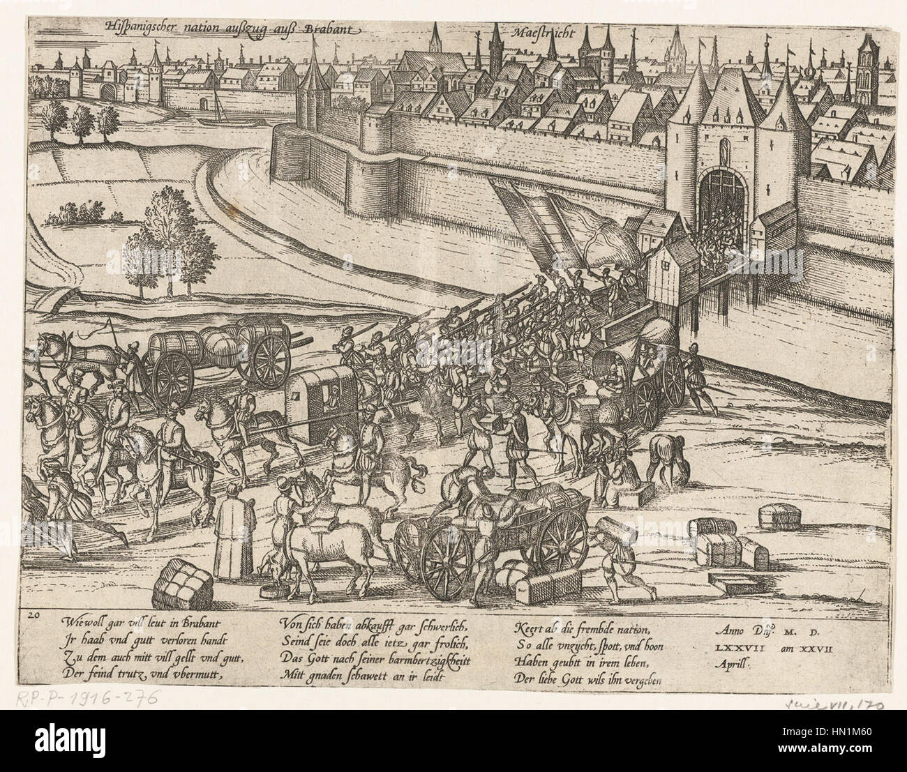 This map of Maastricht from 1577 illustrates the city’s layout and ...