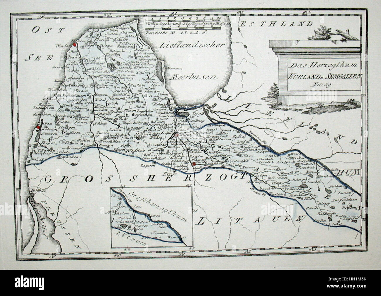 A 1791 map of Courland by Reilly depicts the historical geography of ...