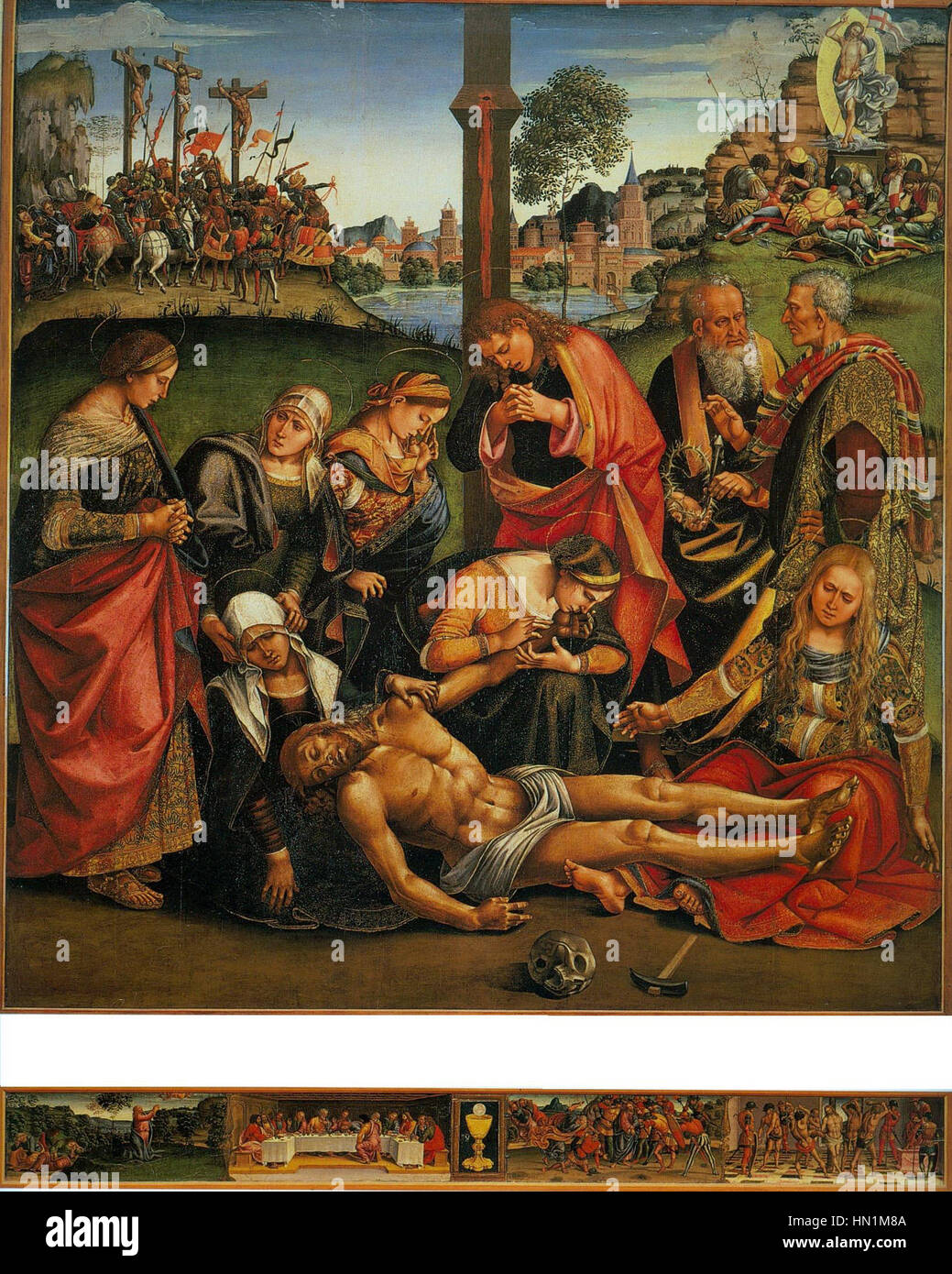 Luca signorelli, compianto, cortona, e predella Stock Photo - Alamy