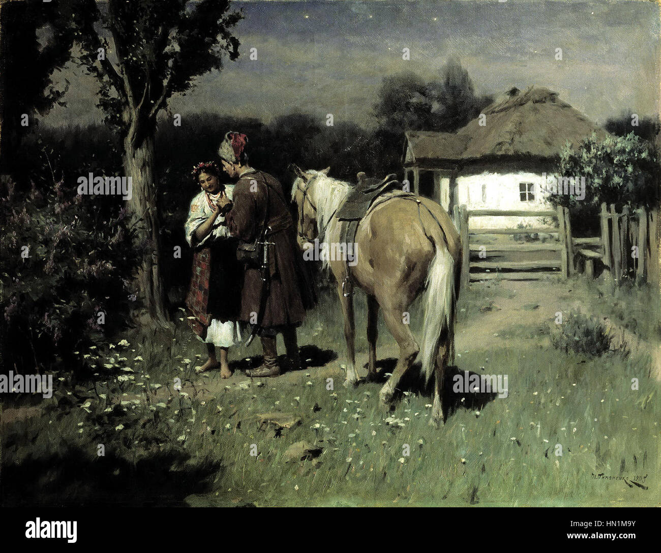*Ukrayinska nich* by Mykola Pymonenko depicts a Ukrainian night scene ...