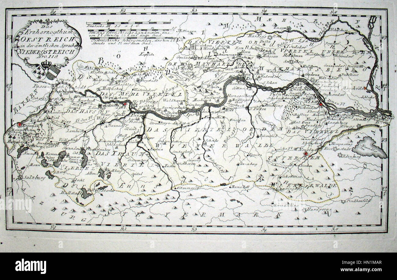 Map of Austria in 1791 by Reilly 119 Stock Photo - Alamy