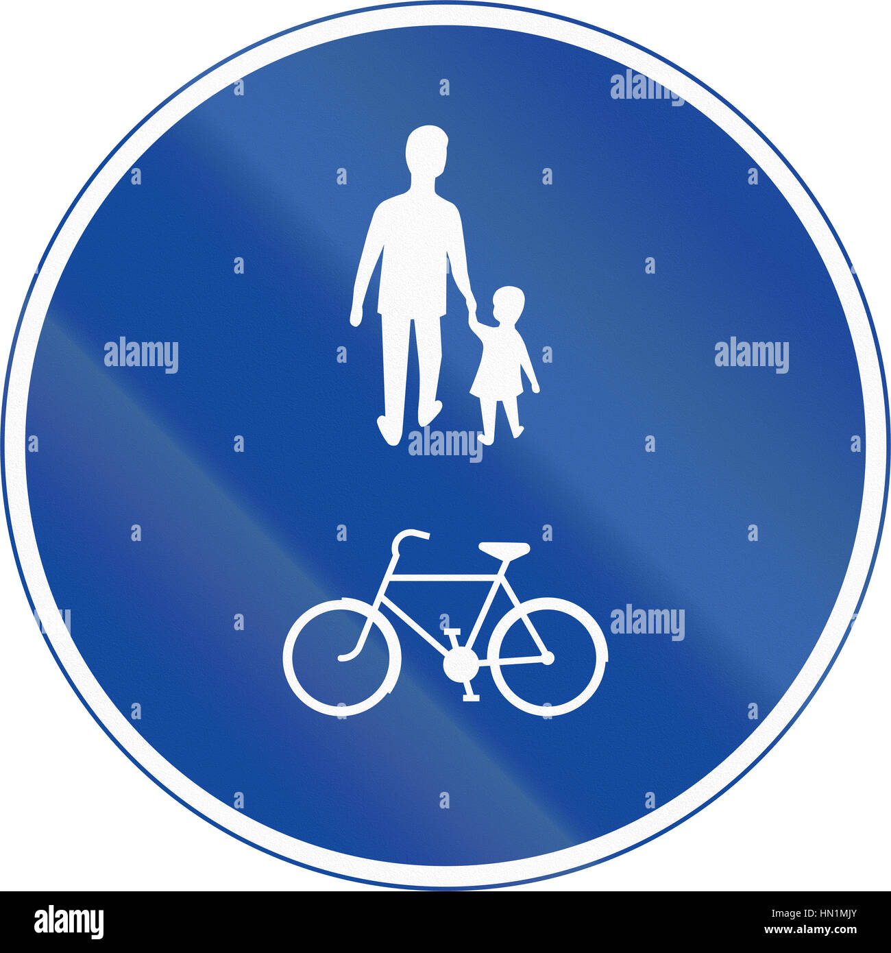 Road sign used in Sweden - Compulsory track for pedestrians, cyclists ...