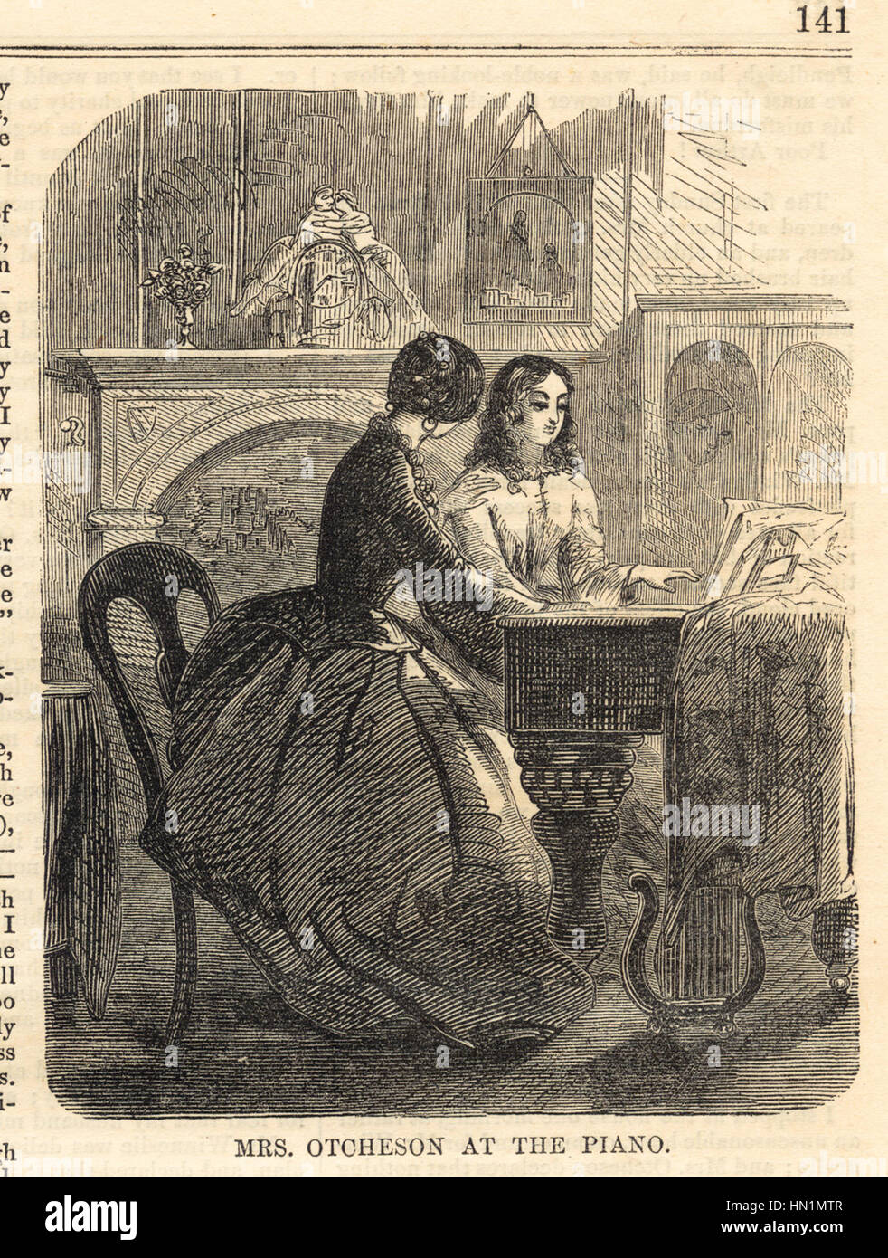 Mrs. Otcheson at the piano (Boston Public Library Stock Photo - Alamy