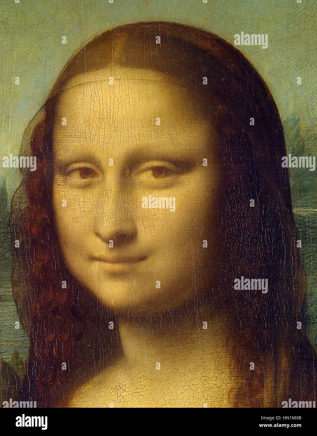 Mona Lisa detail face Stock Photo - Alamy