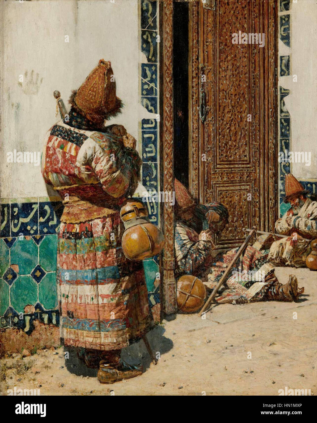 Monks at the Door of a Mosque Stock Photo - Alamy