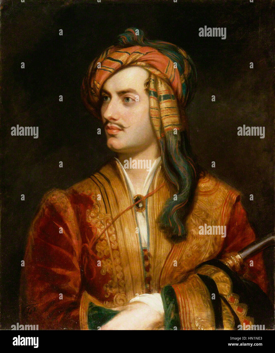 Lord Byron in Albanian dress Stock Photo - Alamy