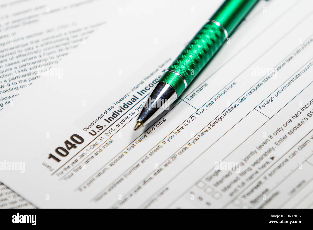1040 Tax Return Form with a Pen Stock Photo - Alamy