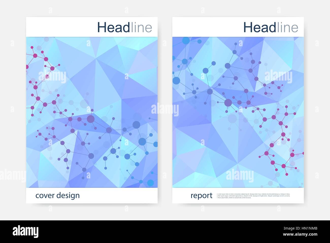 Scientific brochure design template. Vector flyer layout, Molecular ...
