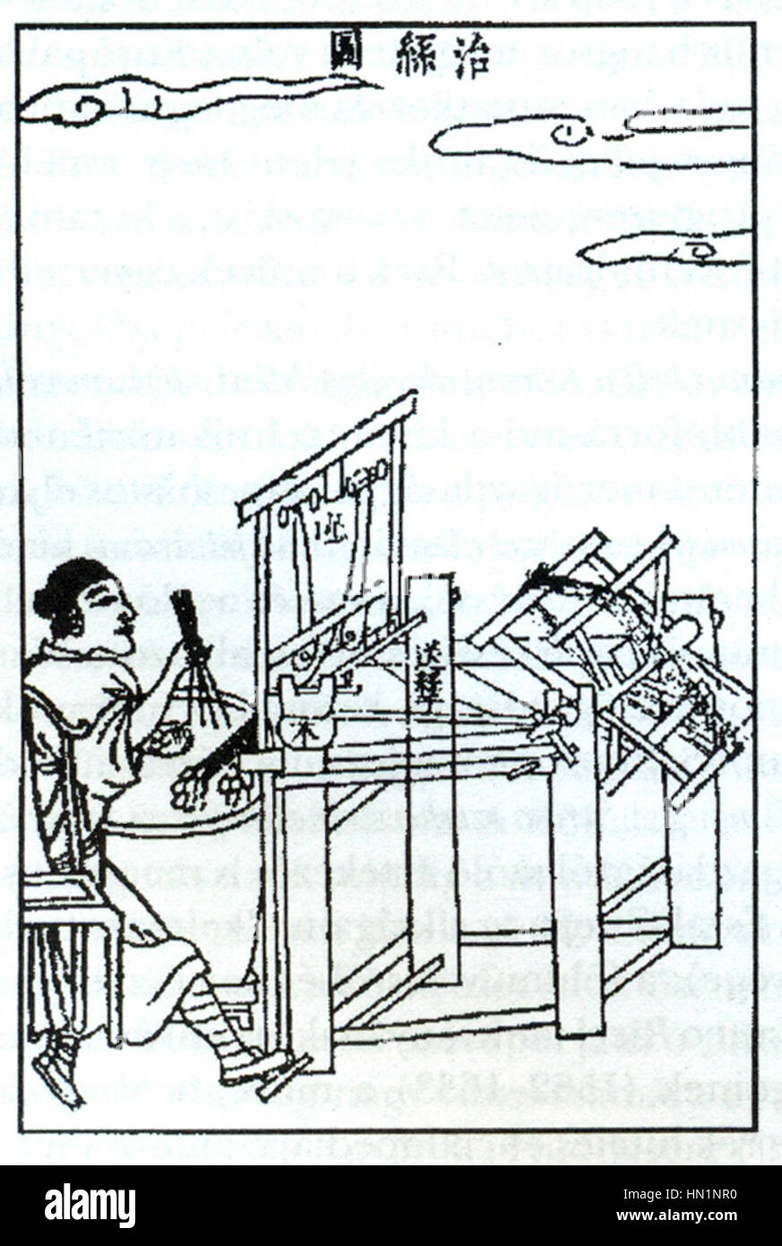 Machine for the spinning of thread - technology from the time of the ...