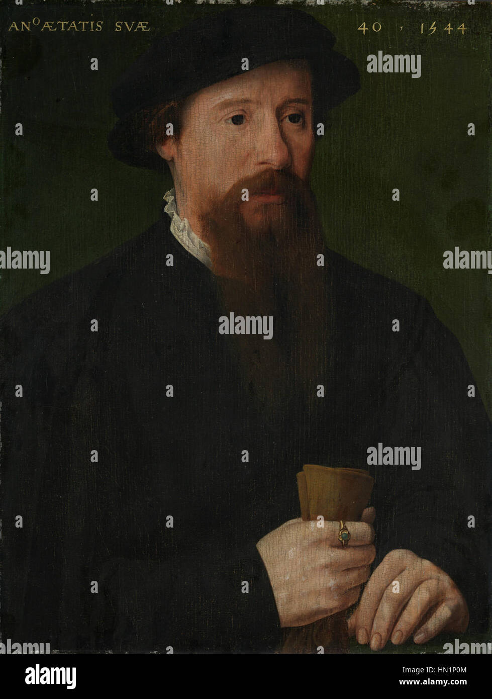 Pieter Pourbus (II) of Meester van de 1540s - Portret van een man (1544 Stock Photo - Alamy