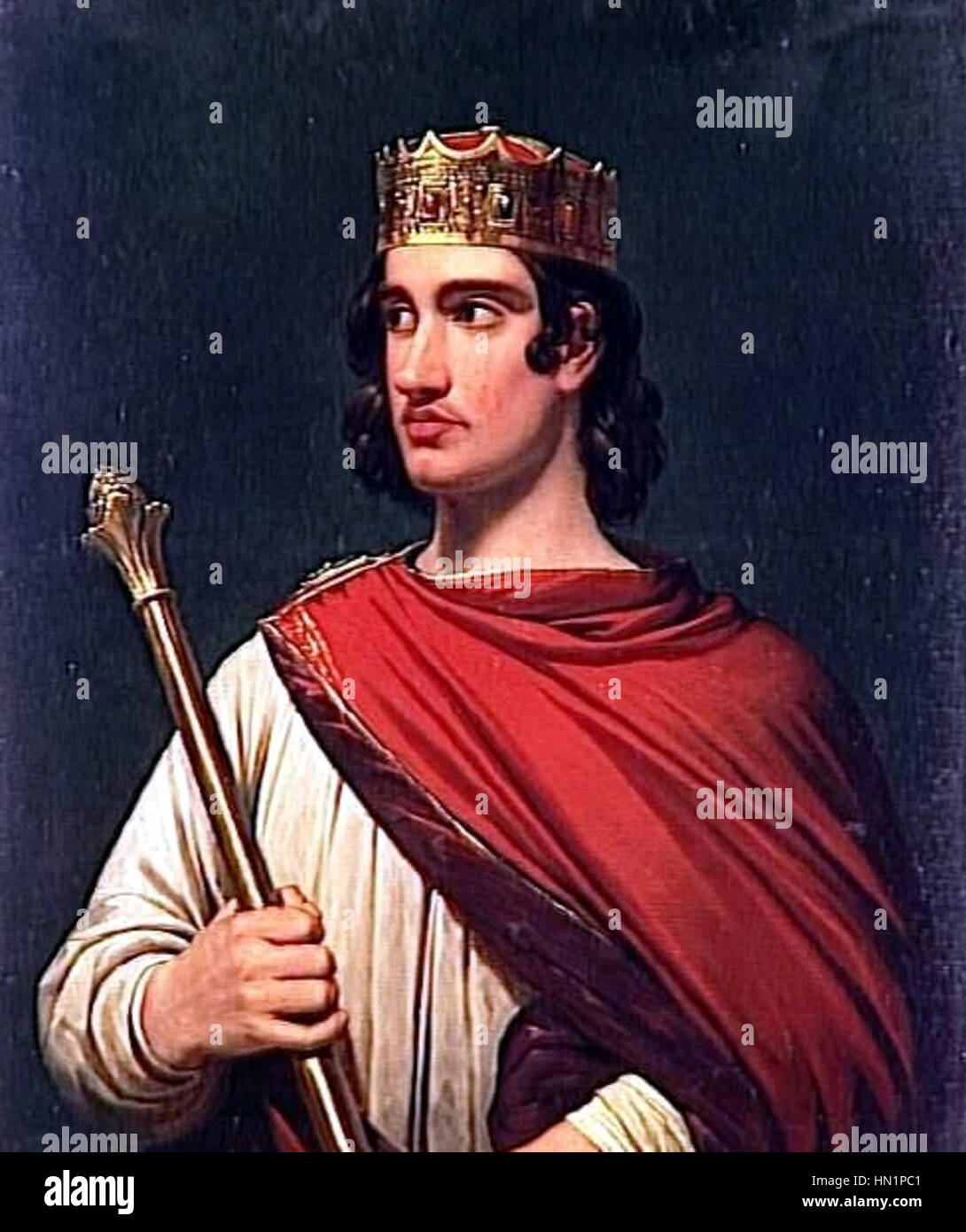 'Lothaire' is a medieval painting that depicts the Frankish emperor ...