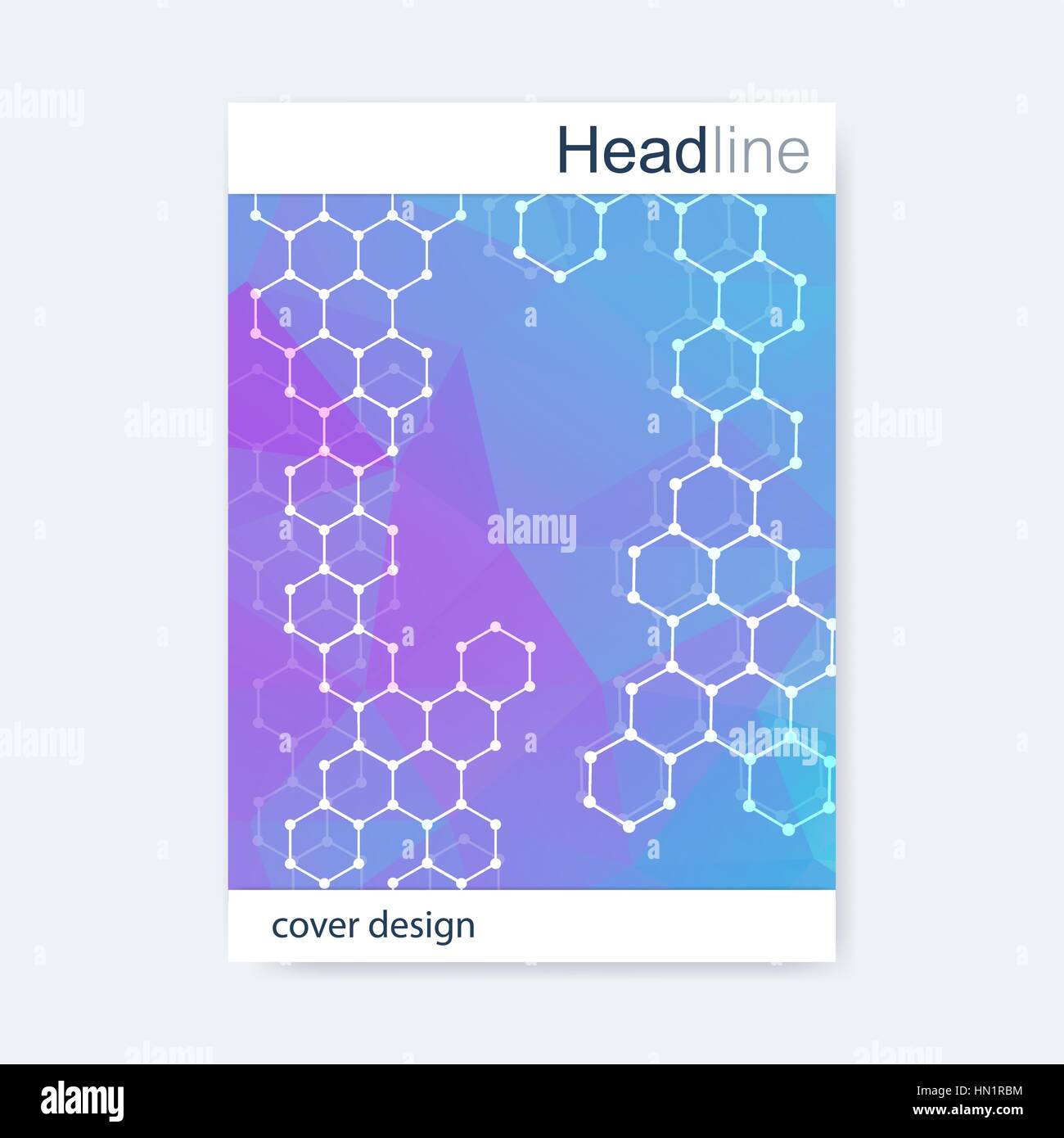 Scientific brochure design template. Vector flyer layout, Molecular ...