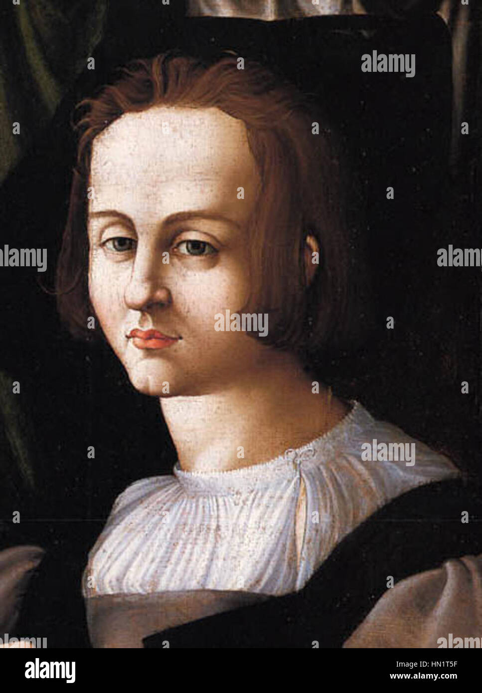 This detailed view from a portrait of a 16th-century figure by Melzi ...