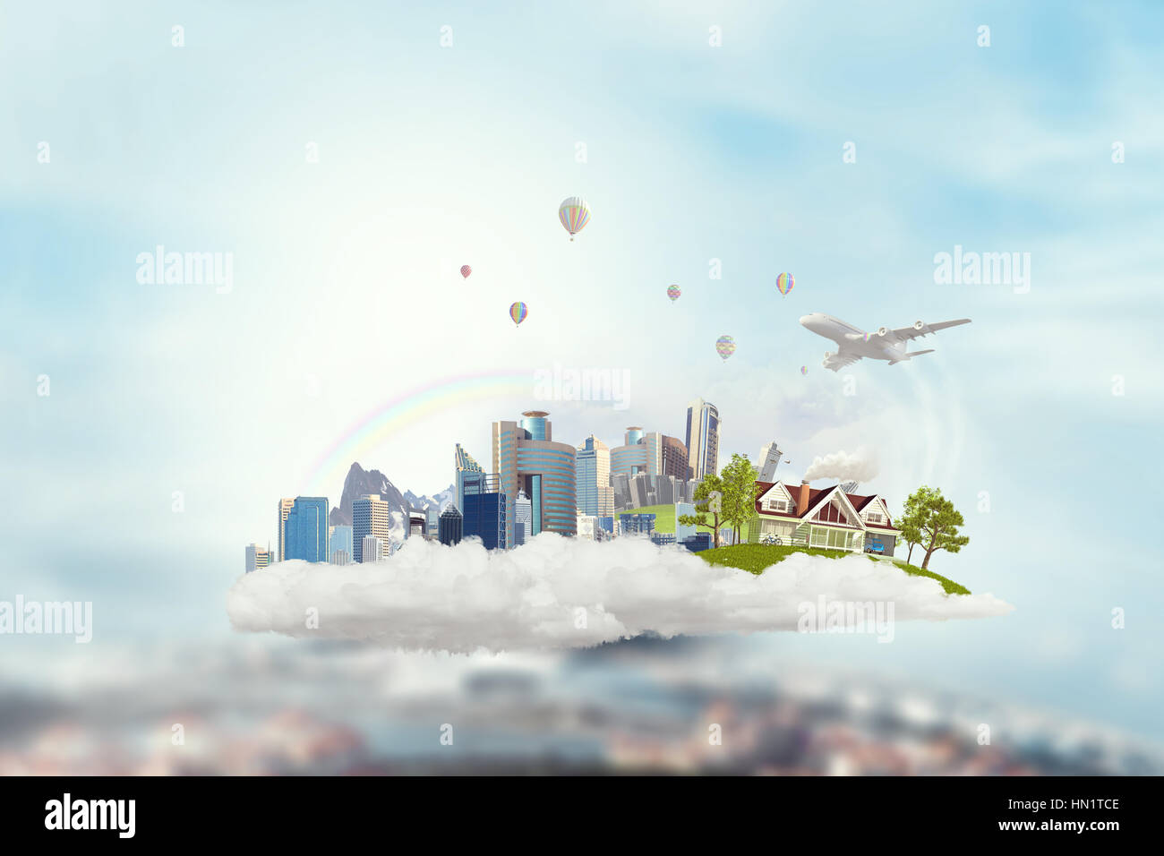 Concept of modern urban and countryside construction Stock Photo - Alamy