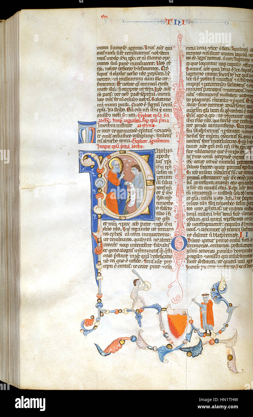 The leaf from the Bentivoglio Bible, attributed to the Miniatore di S ...