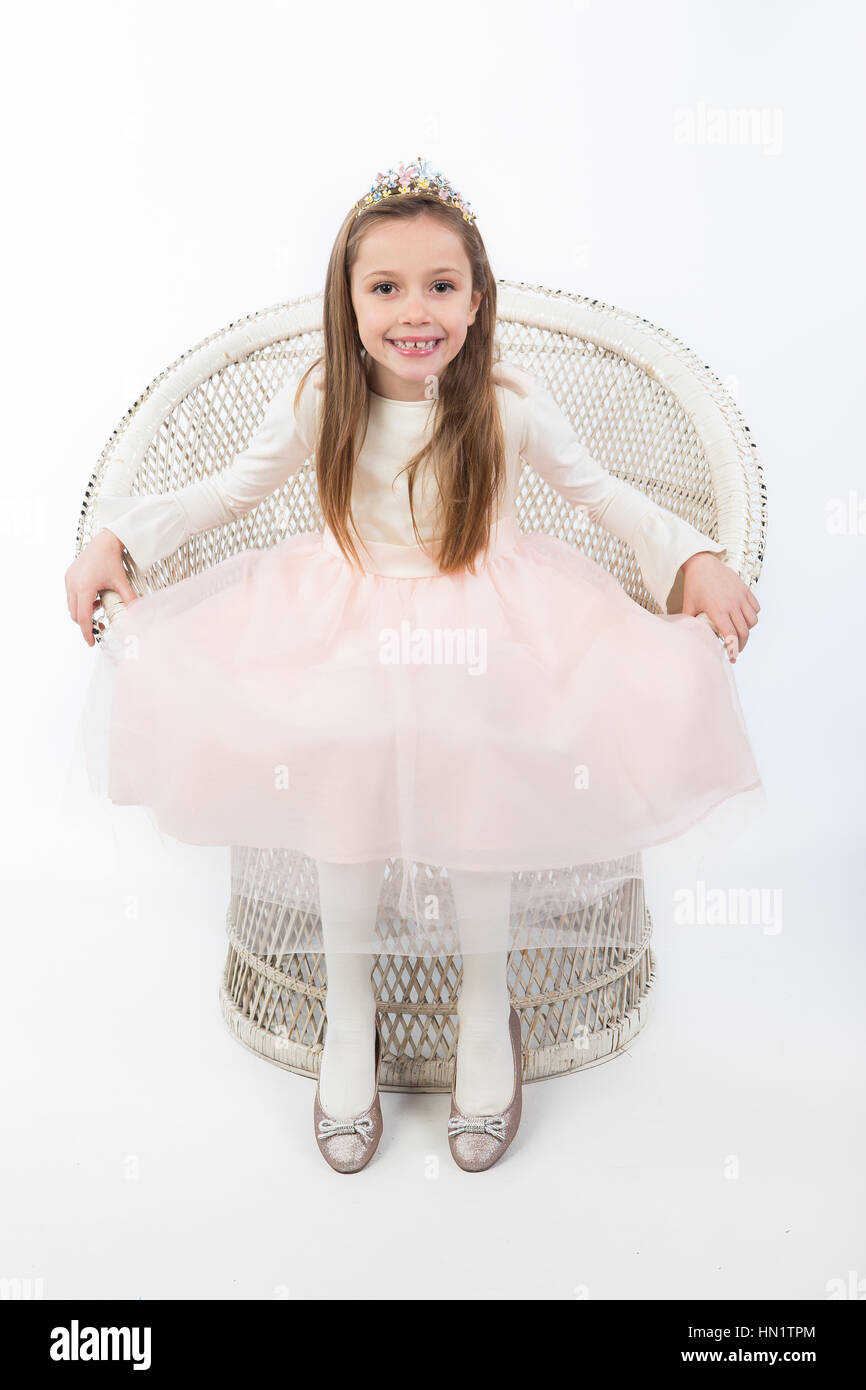 Beautiful little princess girl . An adorable baby girl . Isolated on ...
