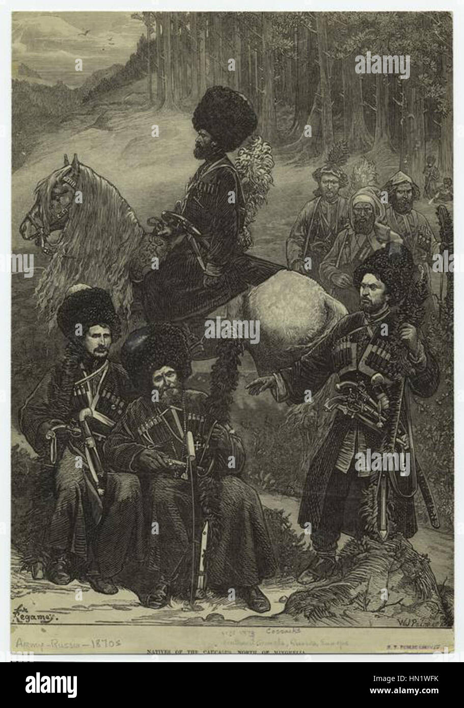 This image represents the native people of the Caucasus, located north ...