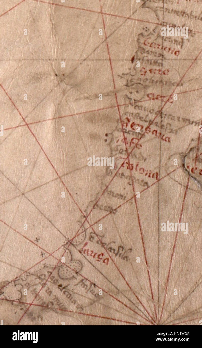 Nautical chart of the Mediterranean area, including Europe with British ...