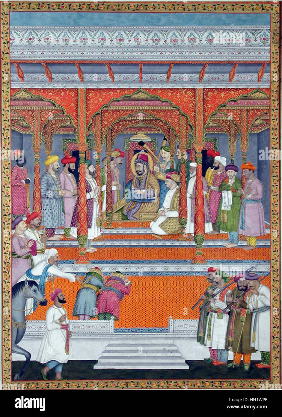 This historical painting depicts Mirza Md Mu'azzam Shah Khurram Bakht ...