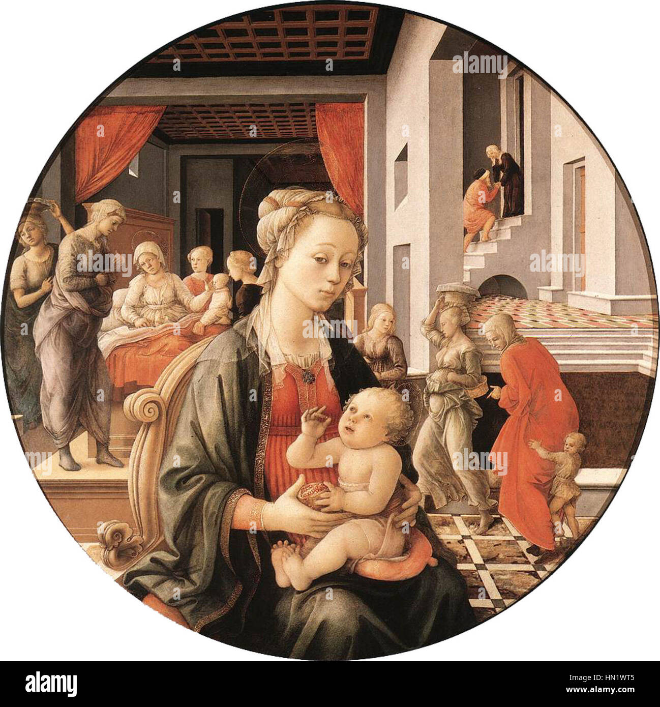 The tondo Bartolini by Filippo Lippi is a circular painting from the Renaissance period ...