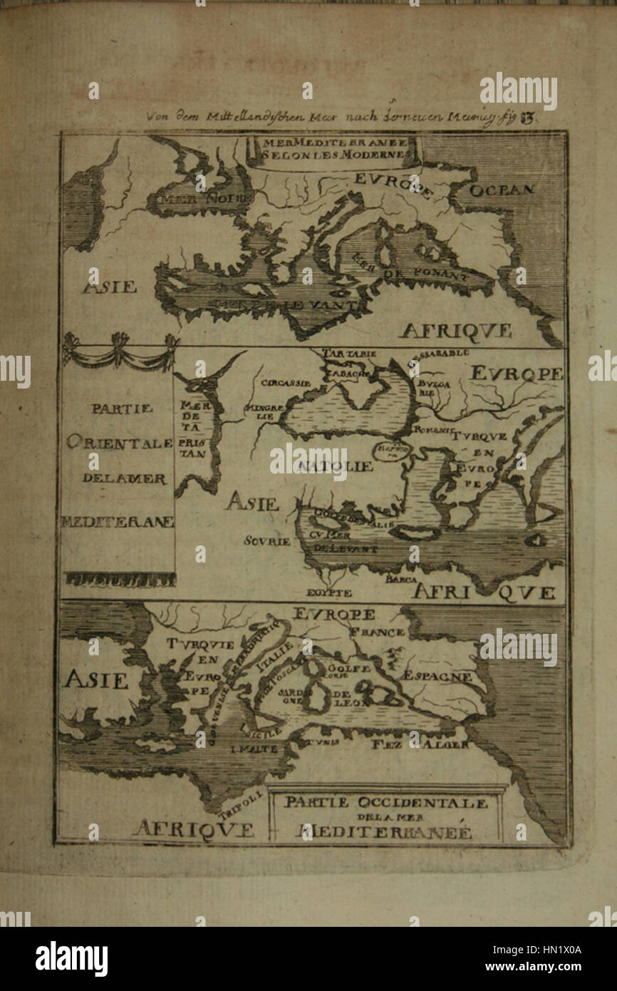 Map of the Mediterranean region, Description de L'Universe (Alain ...