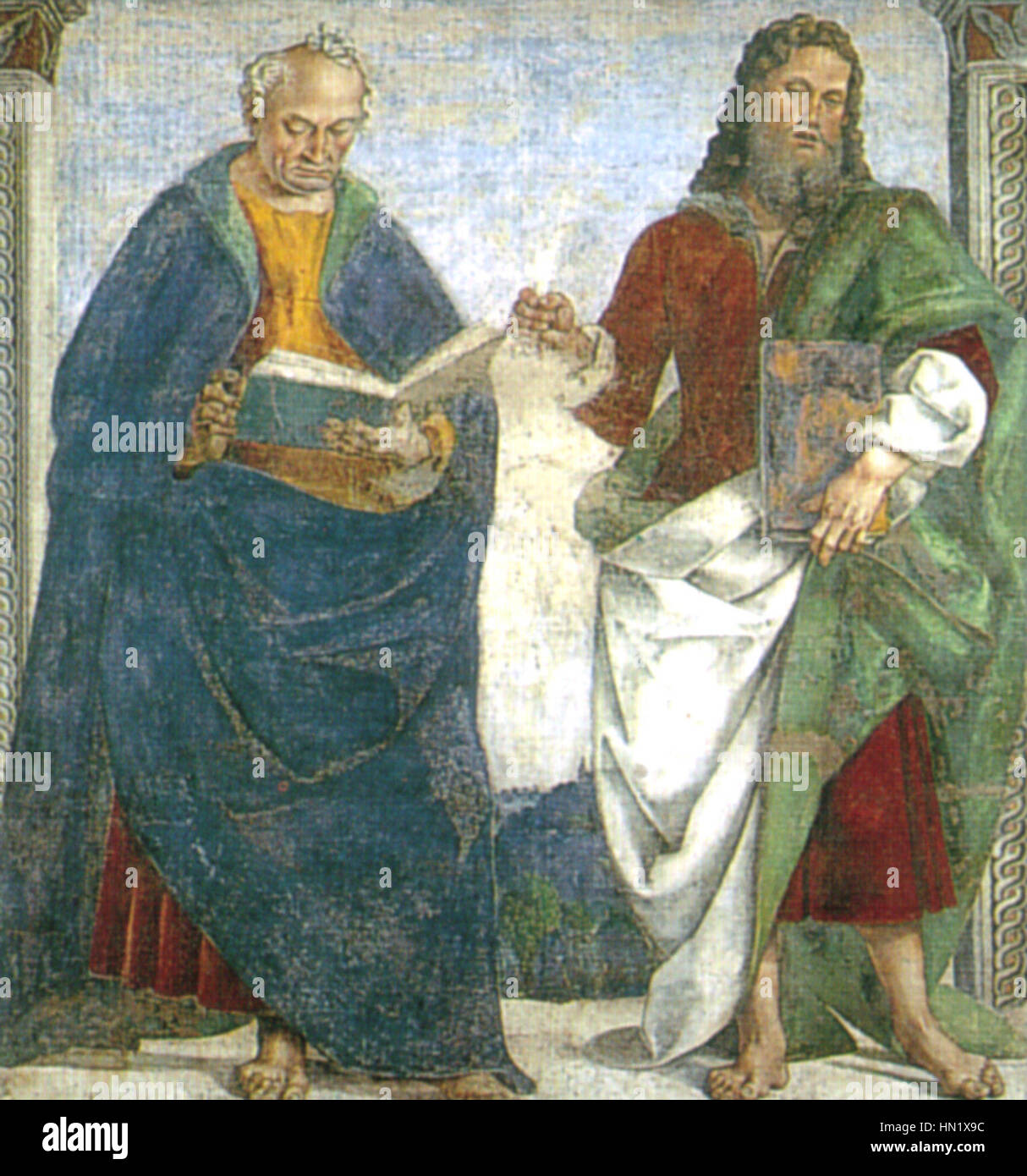 Luca signorelli, loreto, sagrestia della cura, coppia di apostoli 02 ...