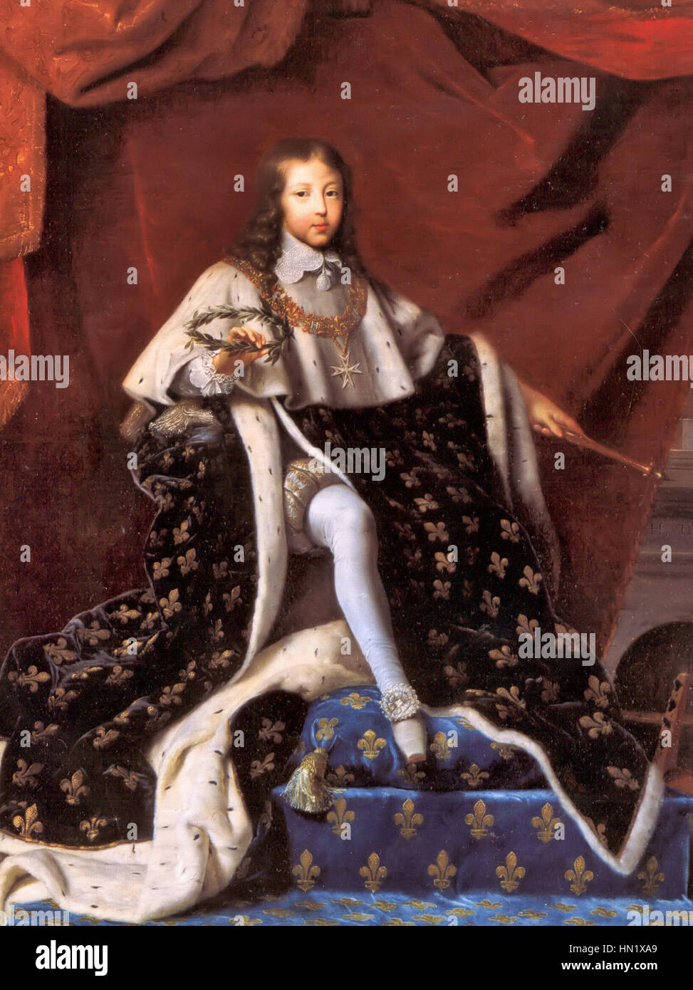 This portrait of Louis XIV, painted by Henri Testelin in 1648, shows ...