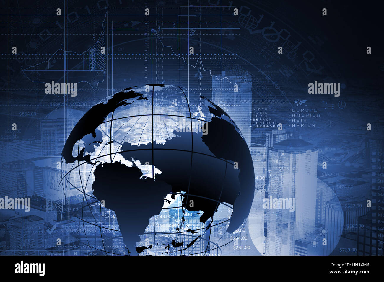 Global social media concept with technology planet and connection lines ...
