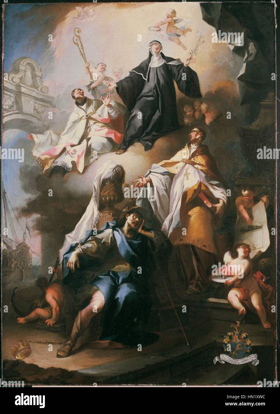 'Hl. Walburga' by Maulbertsch, painted in 1749, depicts the saint in a ...