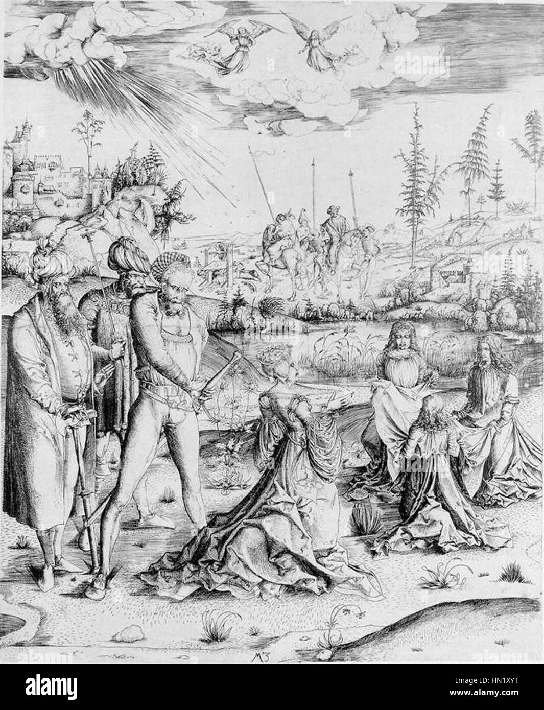 The 'Martyrdom of St Catherine of Alexandria' by Master M Z captures ...