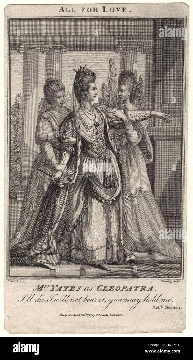 Mary Ann Yates as Cleopatra in Dryden's 'All for Love by Edward Edwards ...