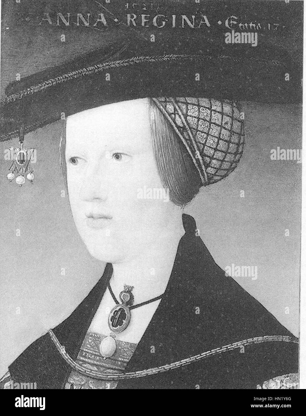 This historical portrait depicts Anna of Hungary, an important ...