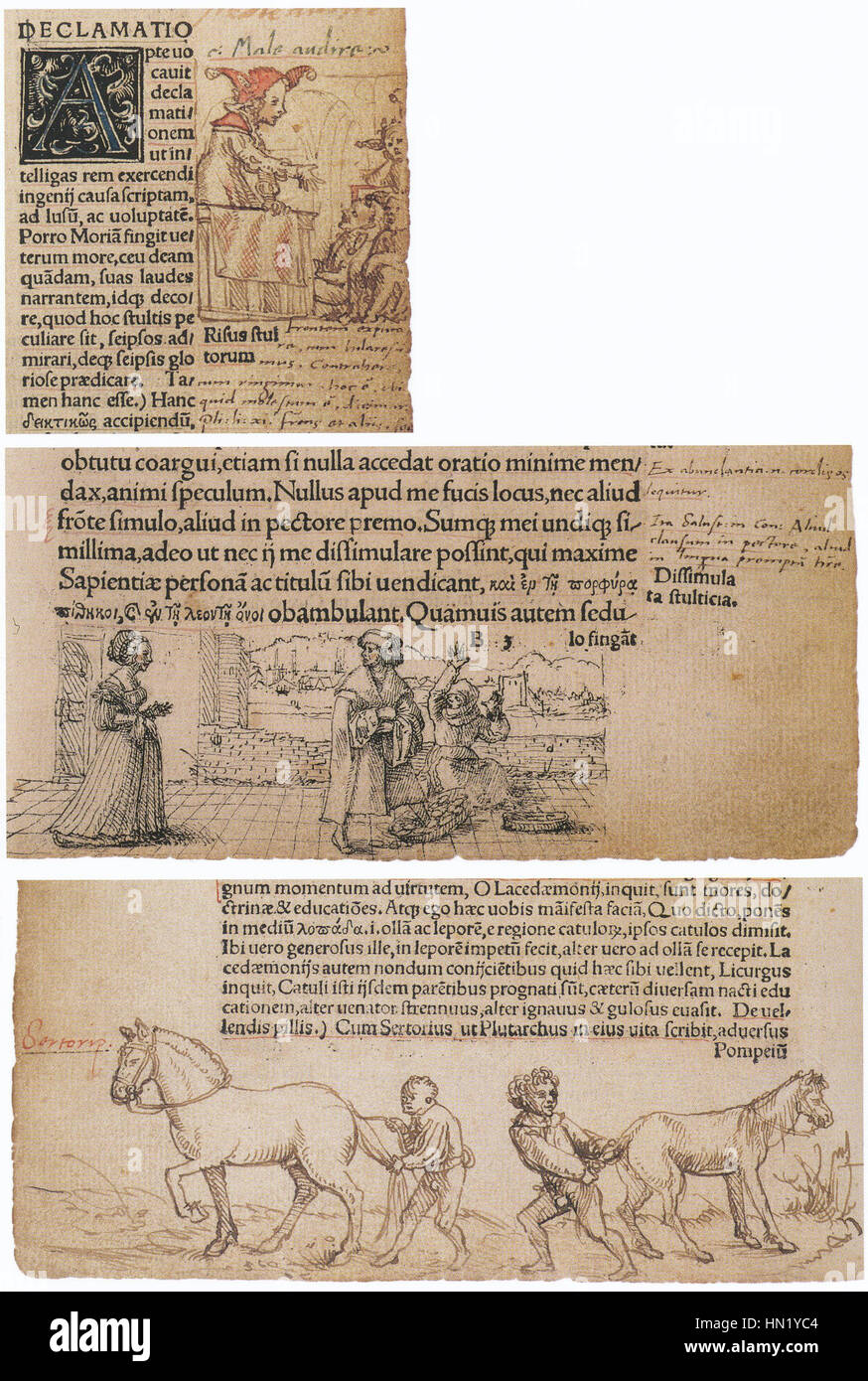 Marginal Drawings for The Praise of Folly (1), by Hans Holbein the ...