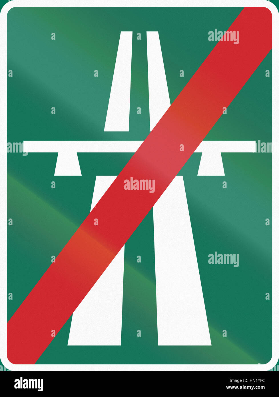 Road sign used in Sweden - End of motorway Stock Photo - Alamy