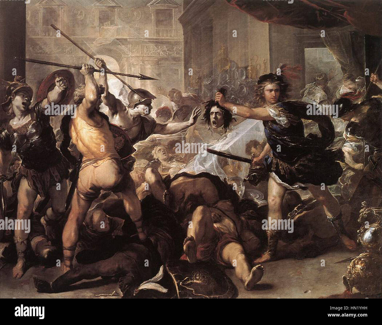 Luca Giordano's 'Perseus Fighting Phineus and His Companions' is a ...