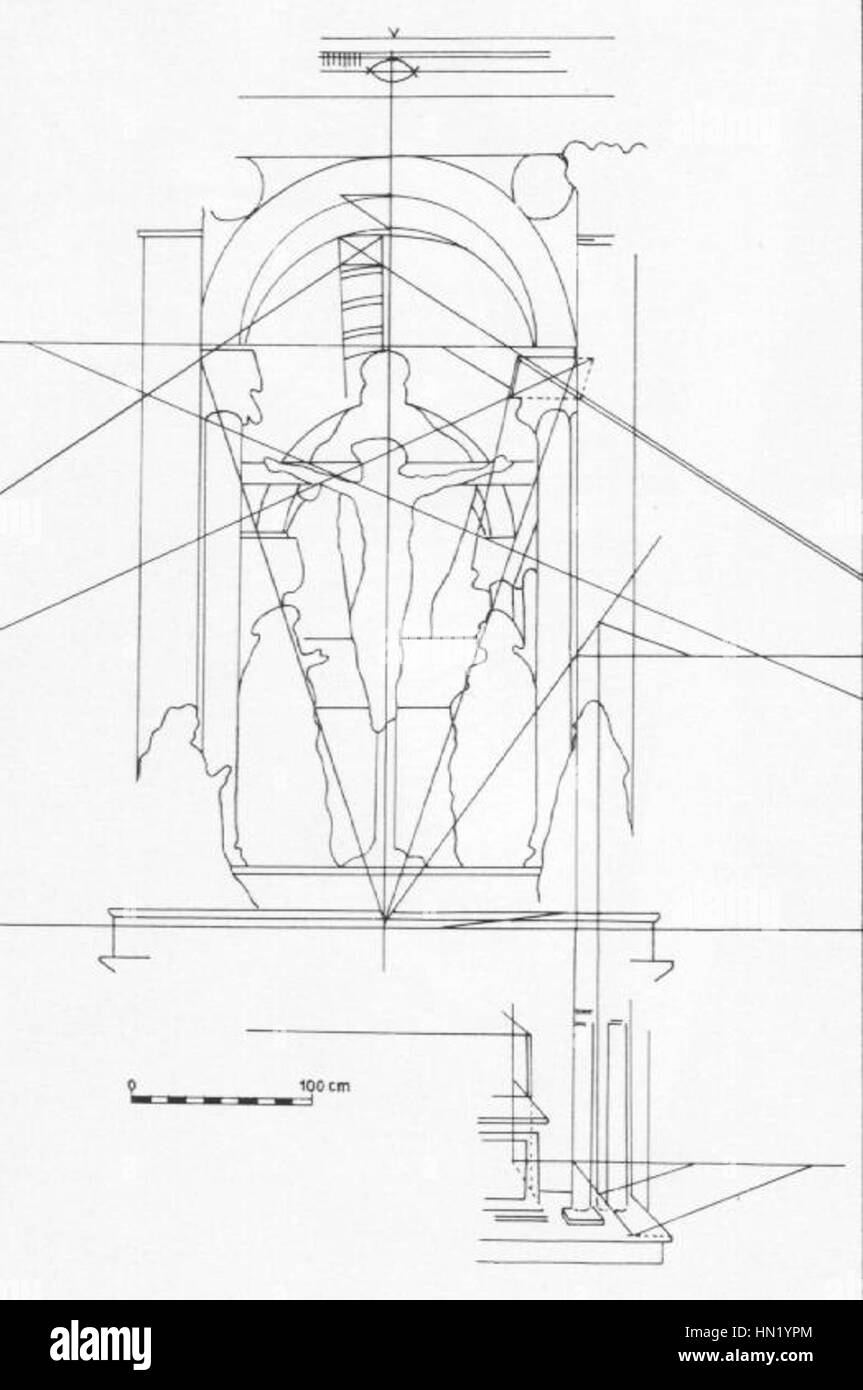 Masaccio - Trinity (scheme of the perspective) - WGA14207 Stock Photo ...
