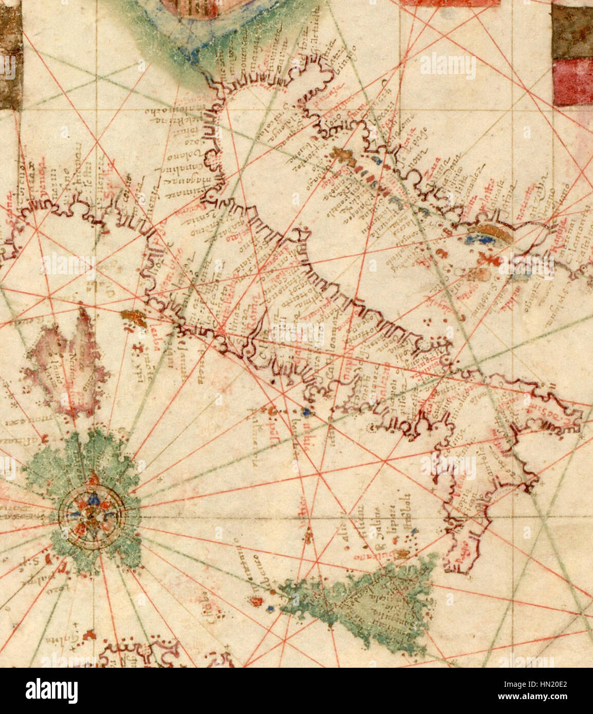 Nautical chart of Mediterranean area, including Europe with British ...
