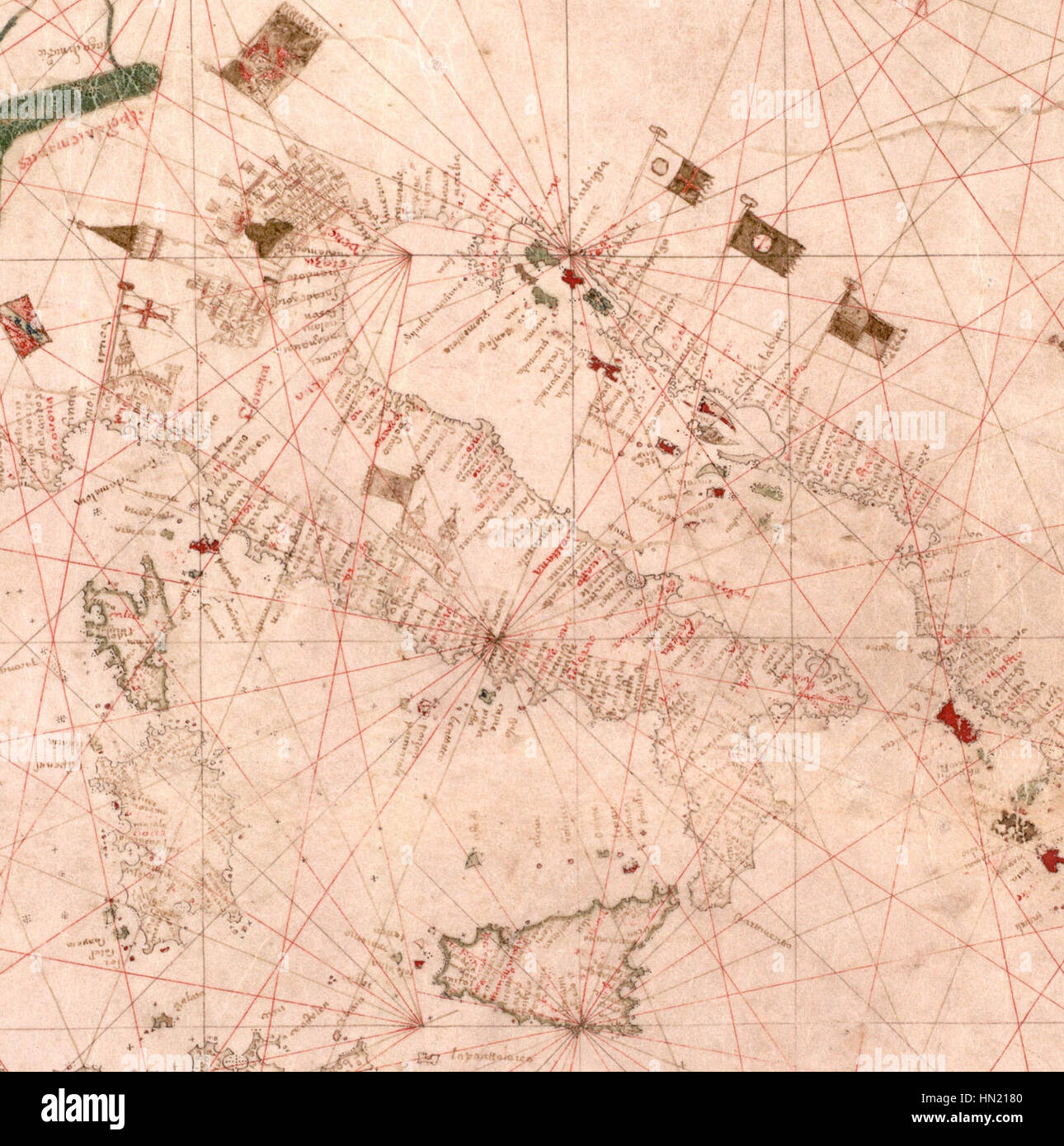 Nautical chart of the Mediterranean area, including Europe with British ...