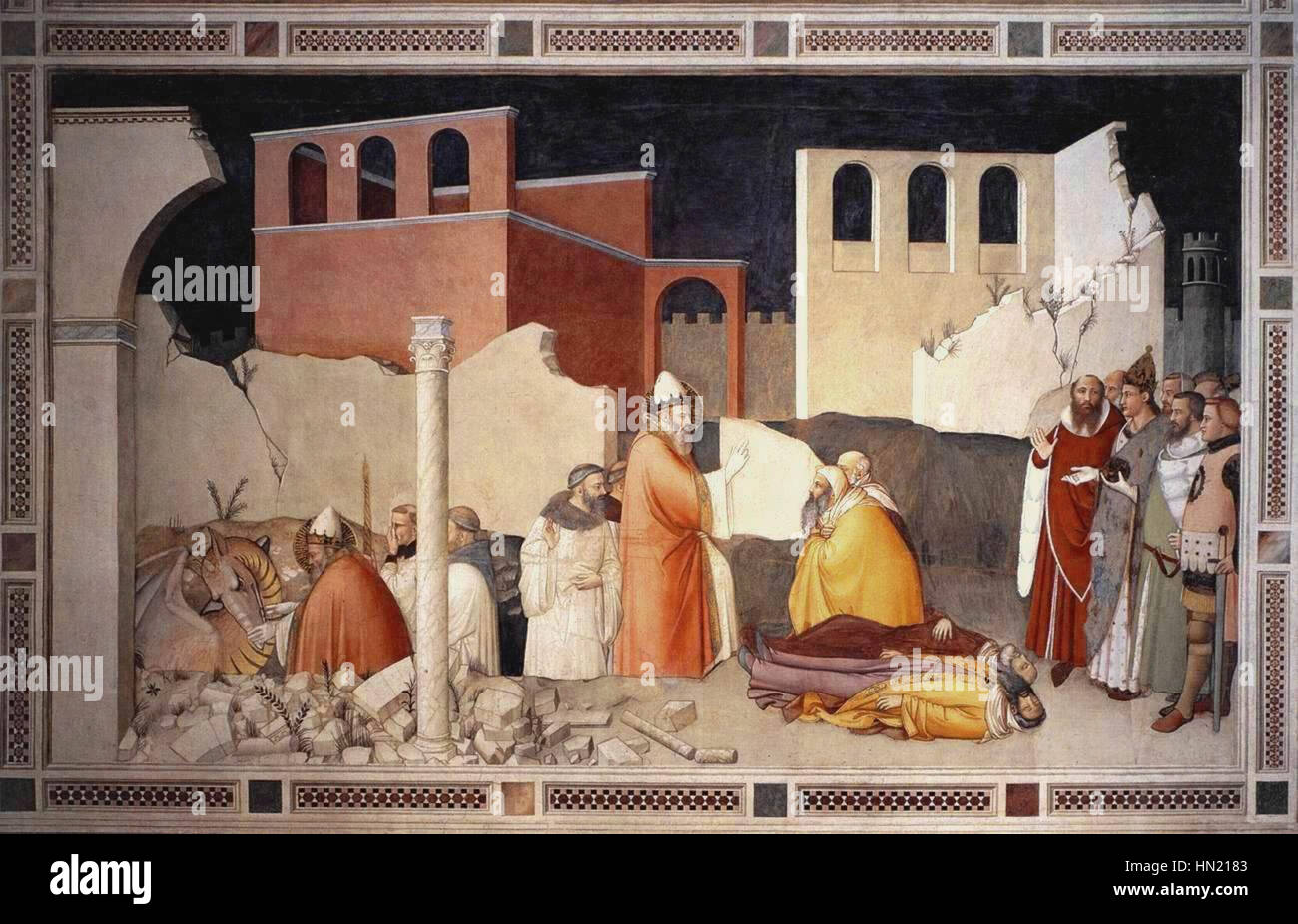 Maso di Banco1335-40 Fresco from Santa Croce, Florence 06 Stock Photo ...