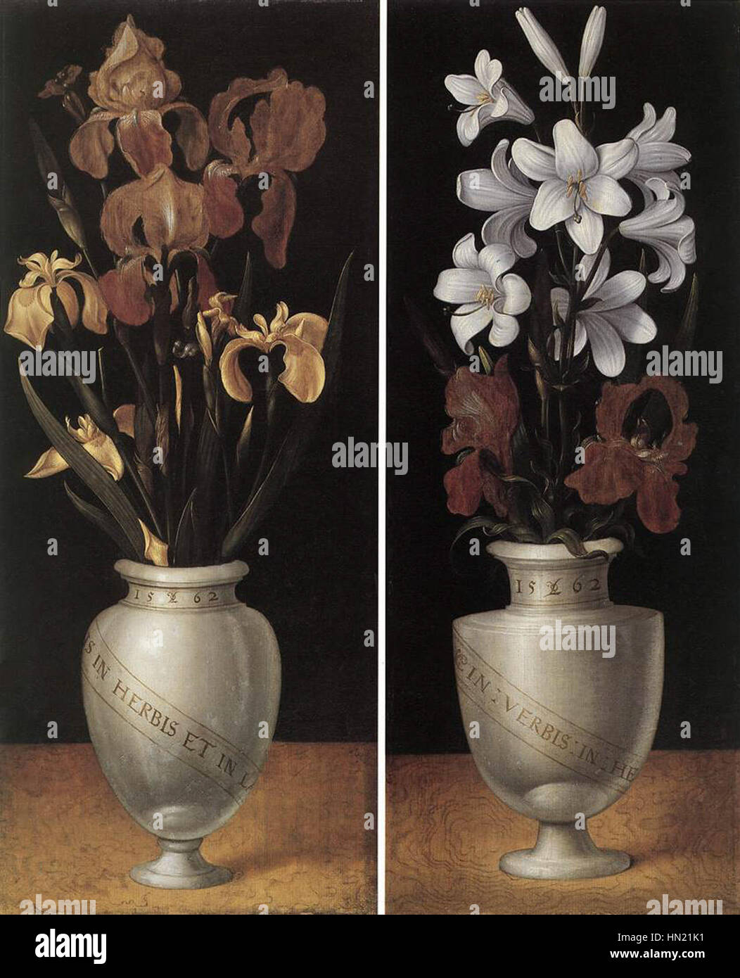 'Vases of Flowers' by Ludger tom Ring II depicts a highly detailed ...